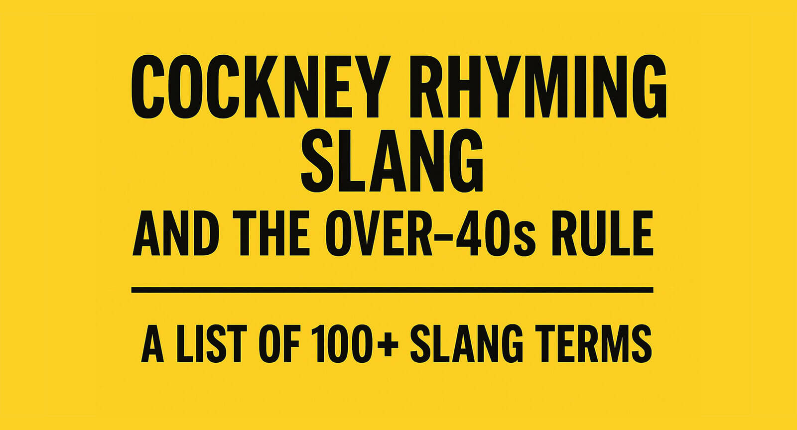 Cockney Rhyming Slang: The Midlife Crisis You Never Knew You Needed ...